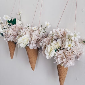 Artificial Flower Ice Cream Cone, Floral Arrangement Decor - Etsy