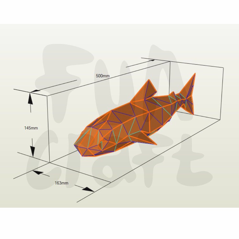 Low Poly Fish, Wall Art, Wall Decoration, Pair of Golden and White Fish ...
