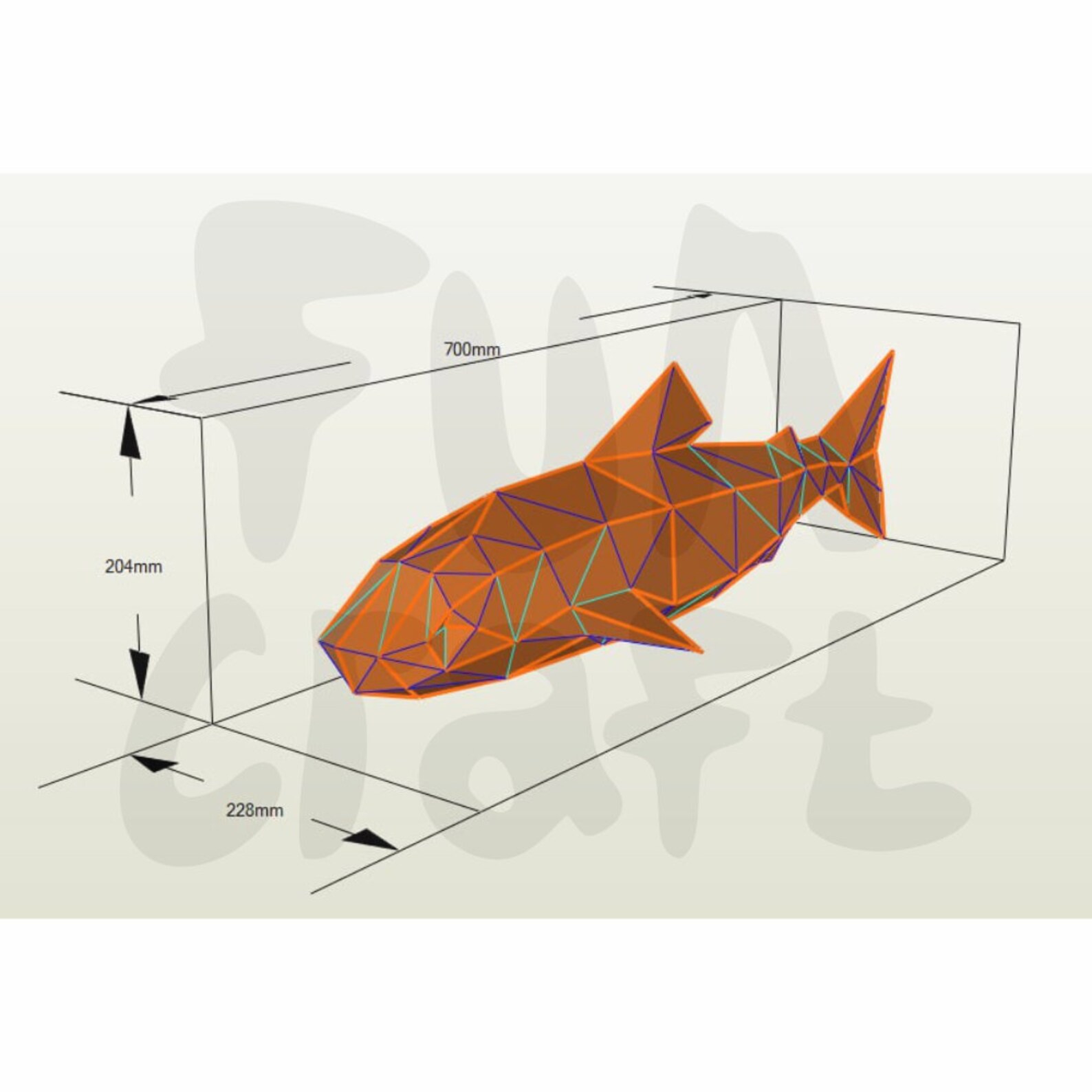 Low Poly Fish, Wall Art, Wall Decoration, Pair of Golden and White Fish ...