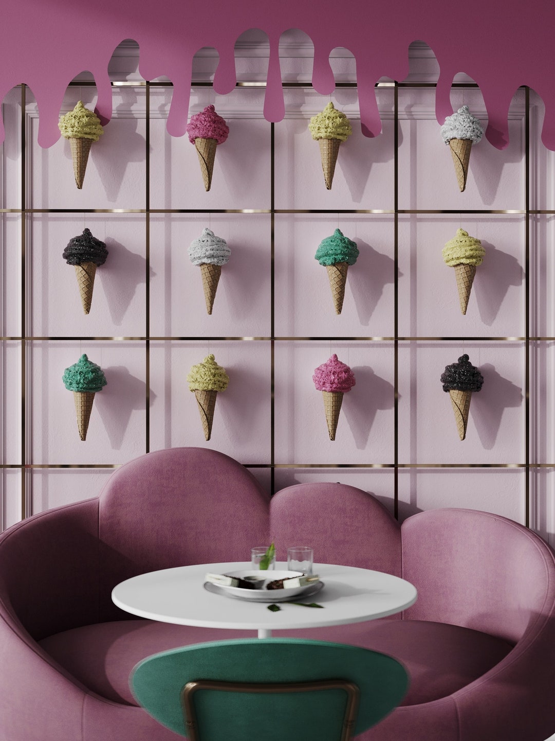 Set of 10 Prop Foam Ice Creams Decoration - Fake Foam Ice Cream Decor ...