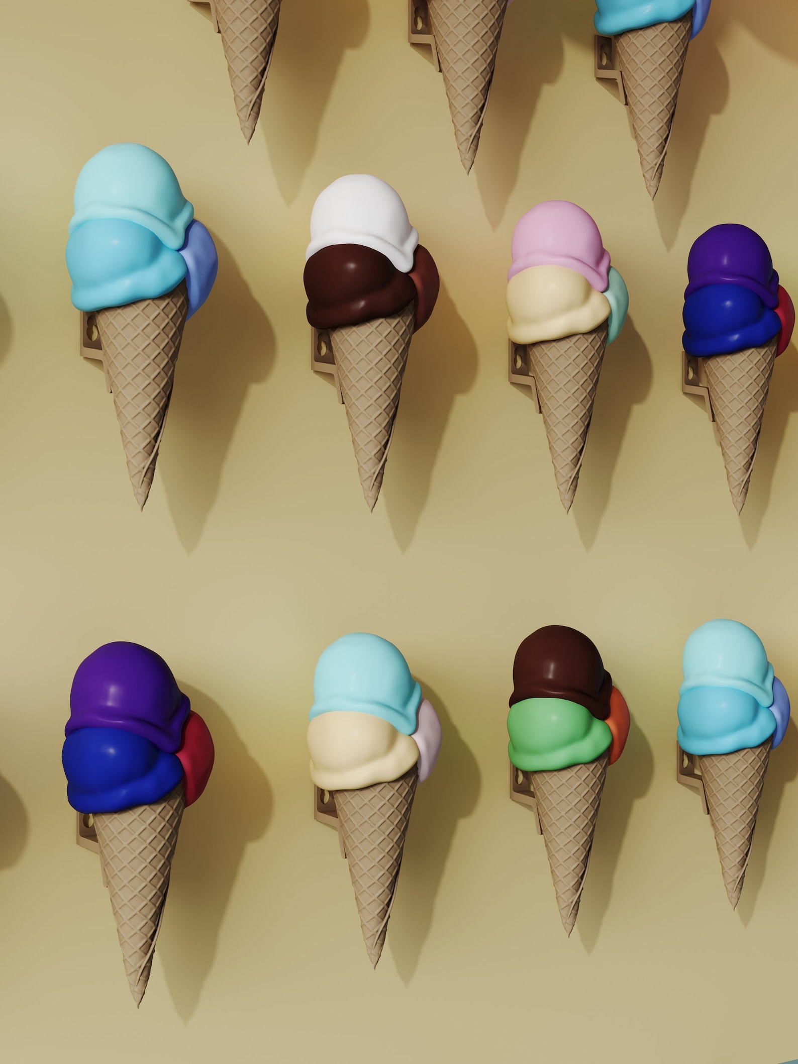 Set of Fake Gelato for Wall Decoration Prop Ice Cream Decor - Etsy