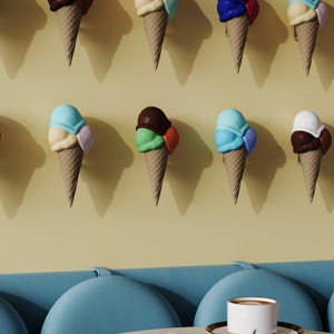 Set of Fake Gelato for Wall Decoration, Prop Ice Cream Decor With ...