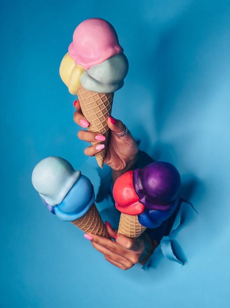 Fake Ice Cream Cones Set of 3pcs Window Display Fake Ice - Etsy