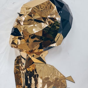 Low Poly Art, Low Poly Mirror Woman, 3D Printed Wall Art, Woman's Bust ...