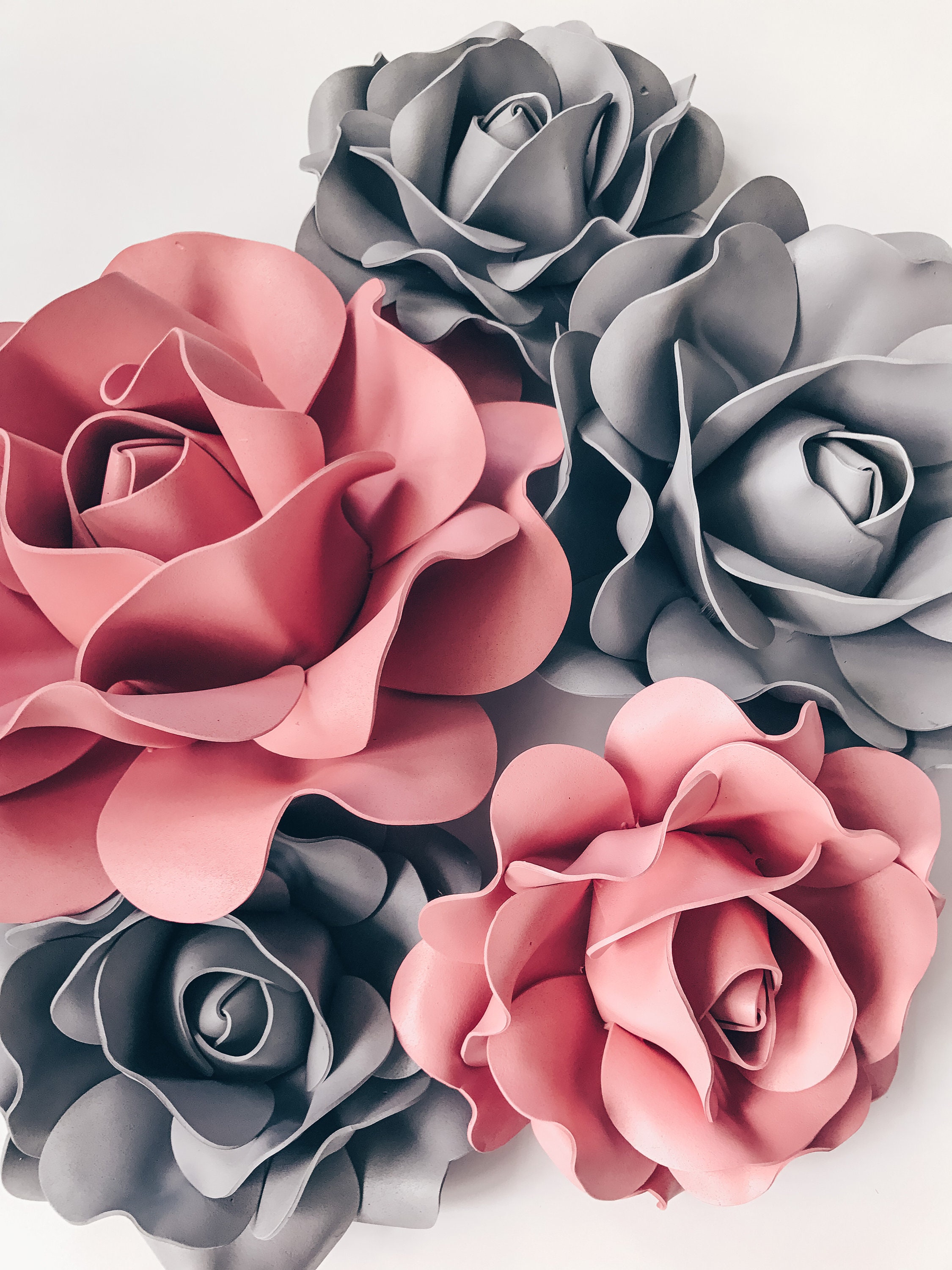 Set of 5 Large Foam Rose Flowers - Etsy
