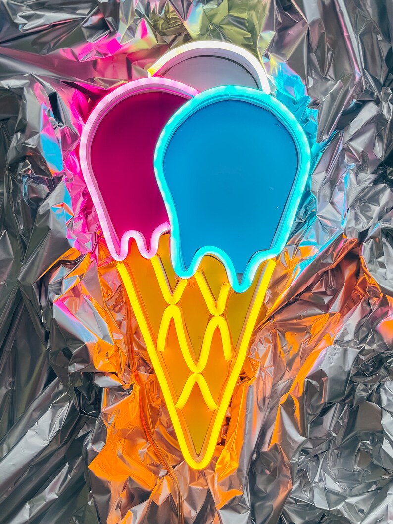 LED Neon Ice Cream Wall Decor Ice Cream - Etsy Hong Kong