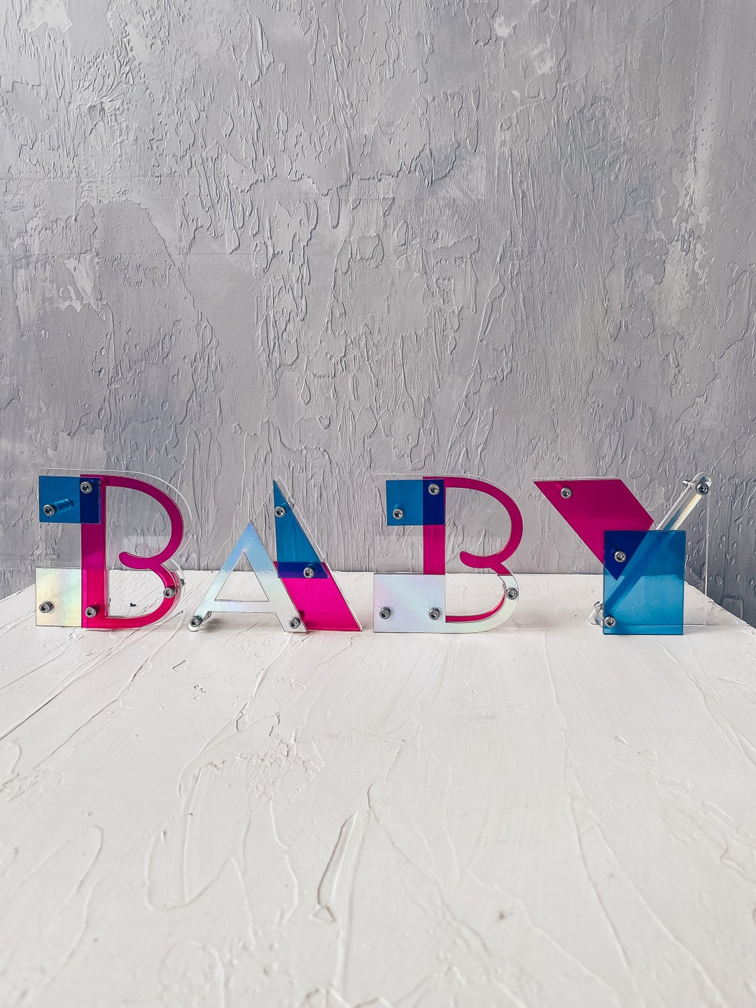 Modern Style Custom Letters, Baby From Acrylic, Abstract Multicolored ...