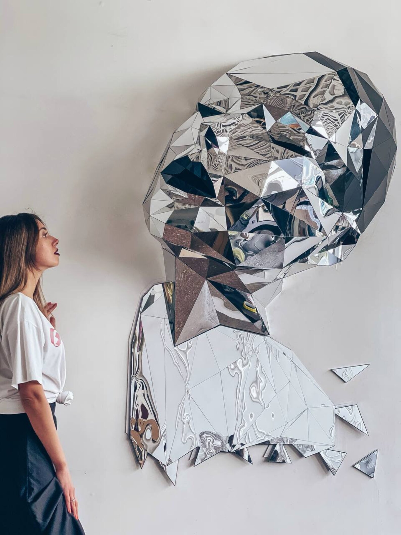 Low Poly Art Low Poly Mirror Woman 3D Printed Wall Art - Etsy