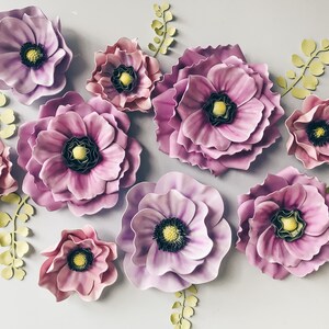 Set of 9 Foam Anemone and Poppy Flowers and 7 Leaves - Etsy