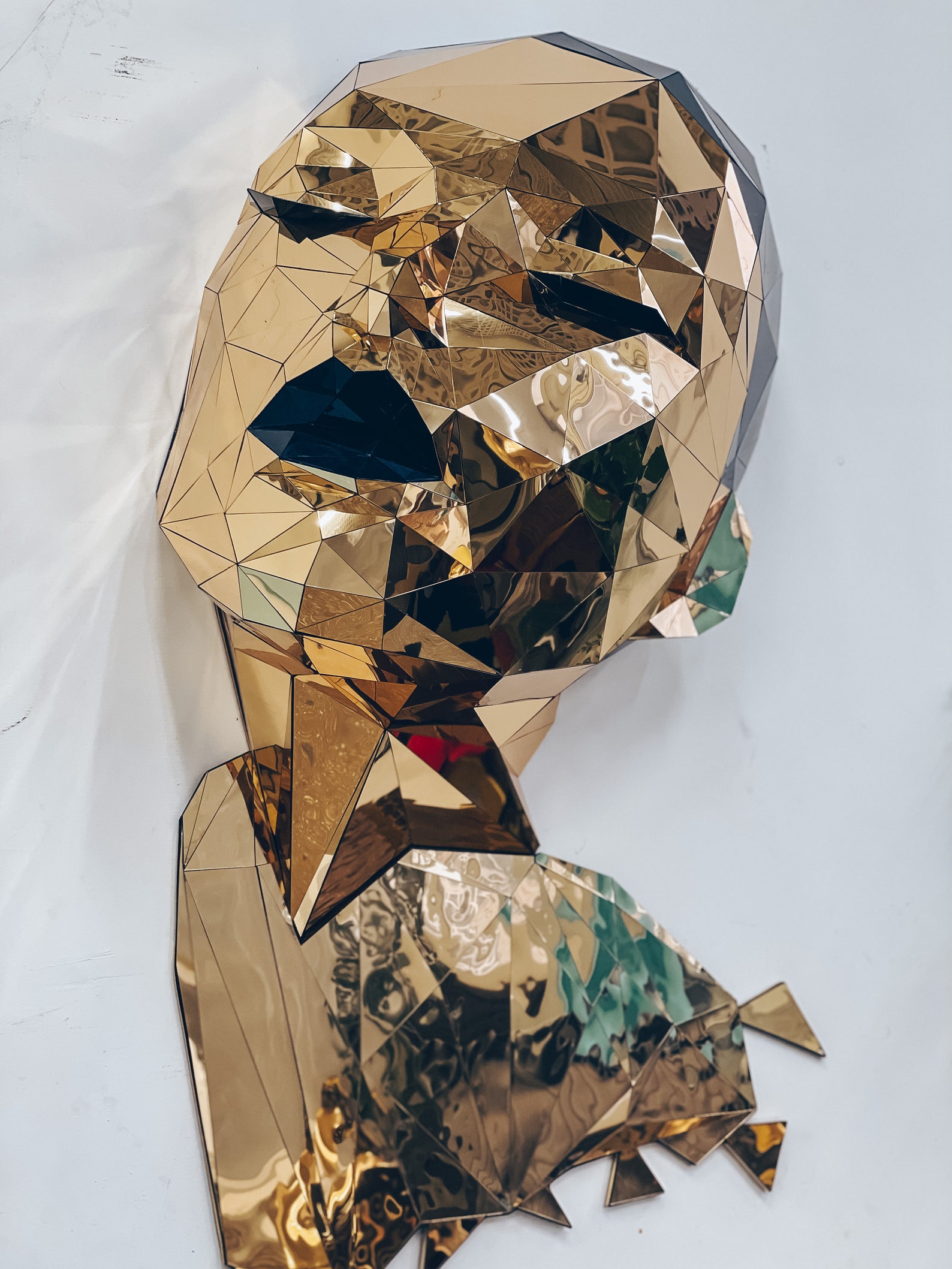 Low Poly Art, Low Poly Mirror Woman, 3D Printed Wall Art, Woman's Bust ...