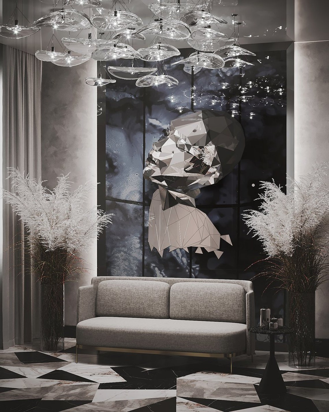 Low Poly Art Low Poly Mirror Woman 3D Printed Wall Art - Etsy