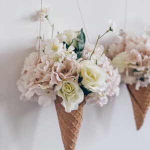 Artificial Flower Ice Cream Cone, Floral Arrangement Decor - Etsy