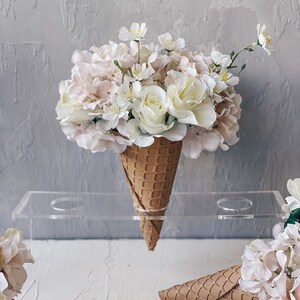 Artificial Flower Ice Cream Cone, Floral Arrangement Decor - Etsy