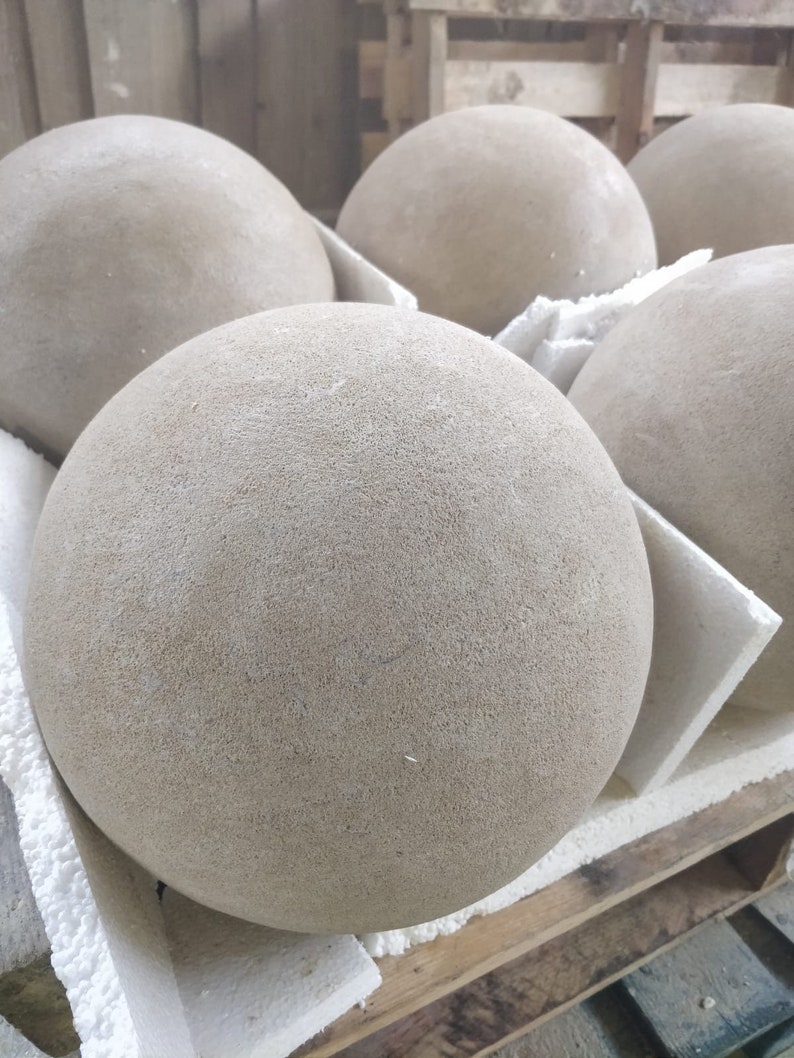 Stone Ball – Hand Carved, Natural Stone Sphere Garden Ornament - Etsy UK