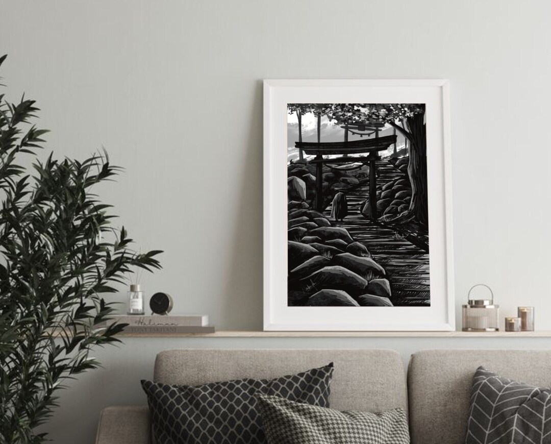 The Pathway Japanese Ink Painting for Home Decor and Wall Art - Etsy