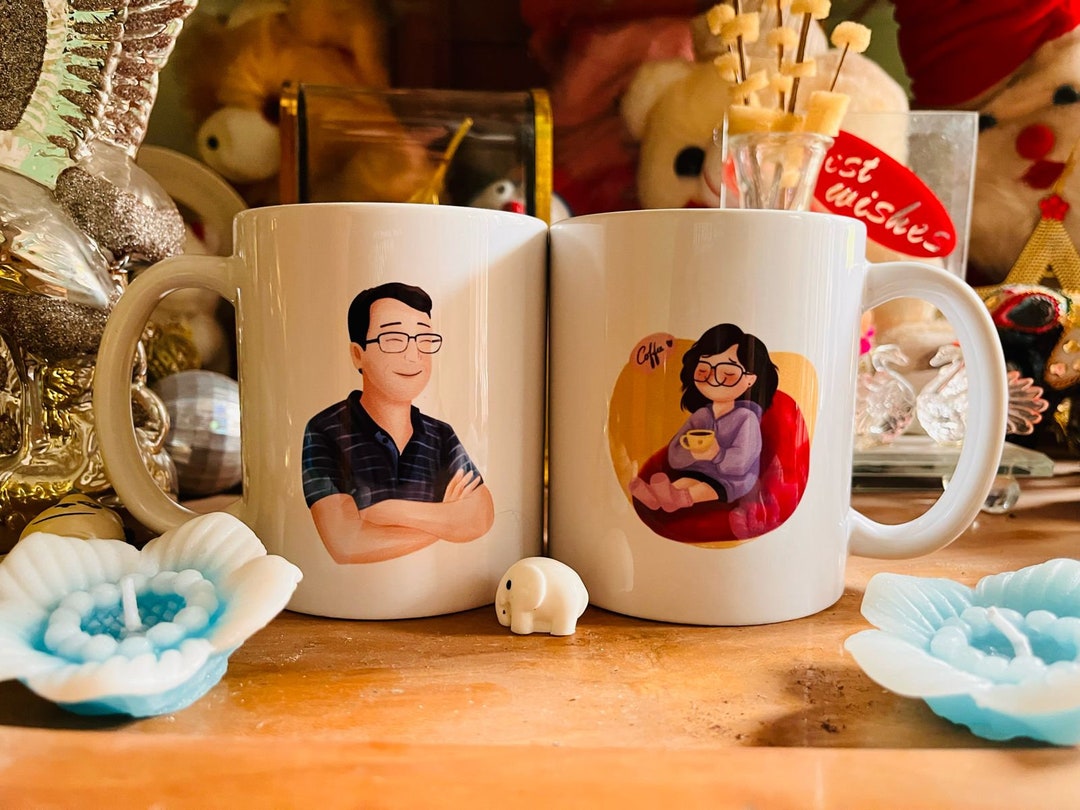 Buy Cute Personalized Mug, Custom Portrait, Mug From Photo, Anime Mug ...