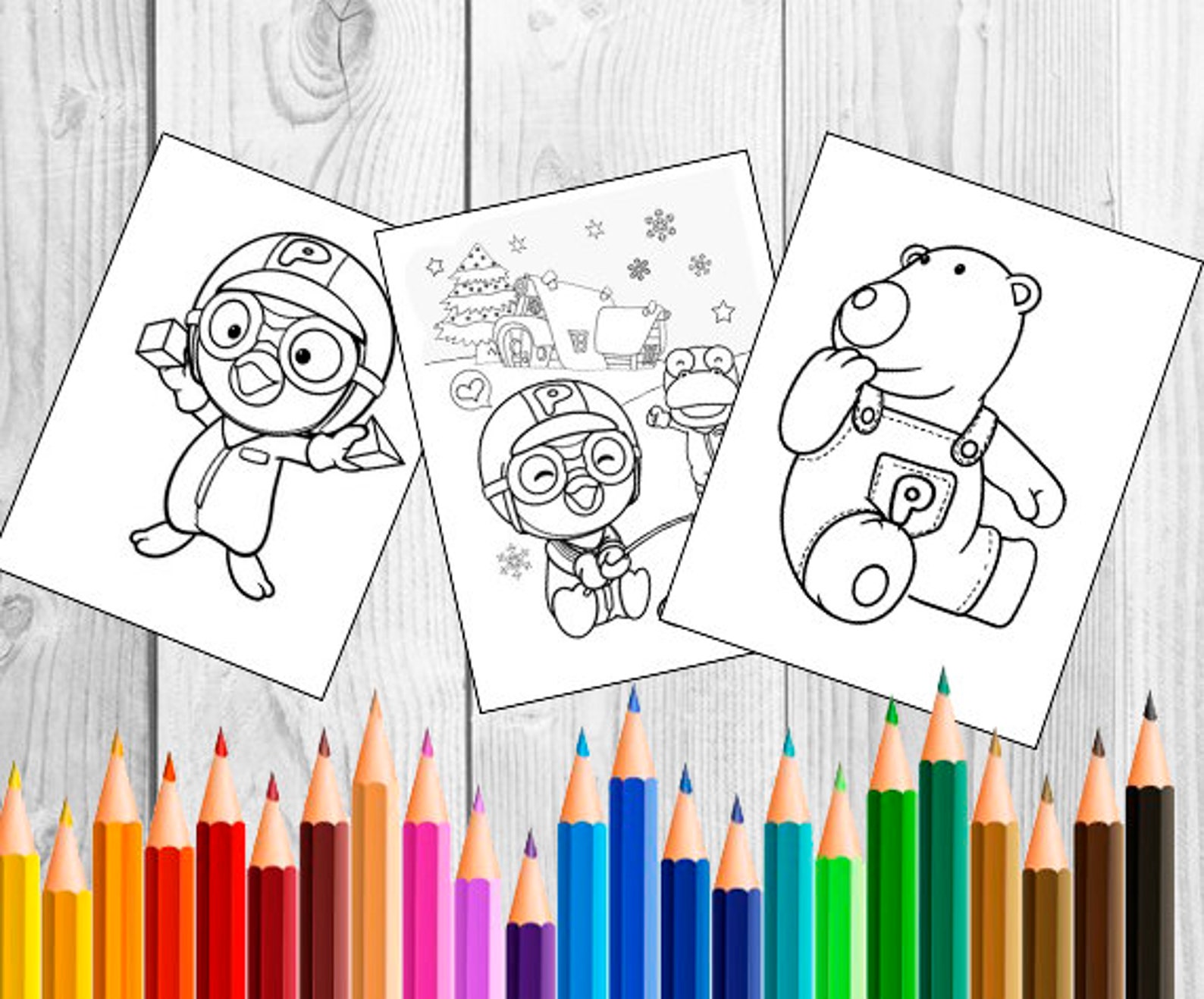 Pororo coloring pages for children of all ages | Etsy