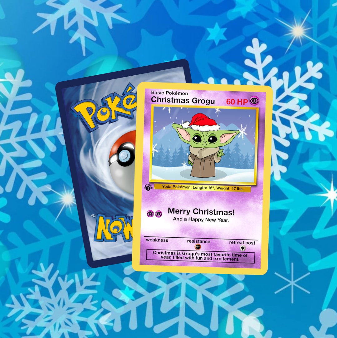Custom Grogu Baby Yoda Christmas Pokemon Card - Etsy