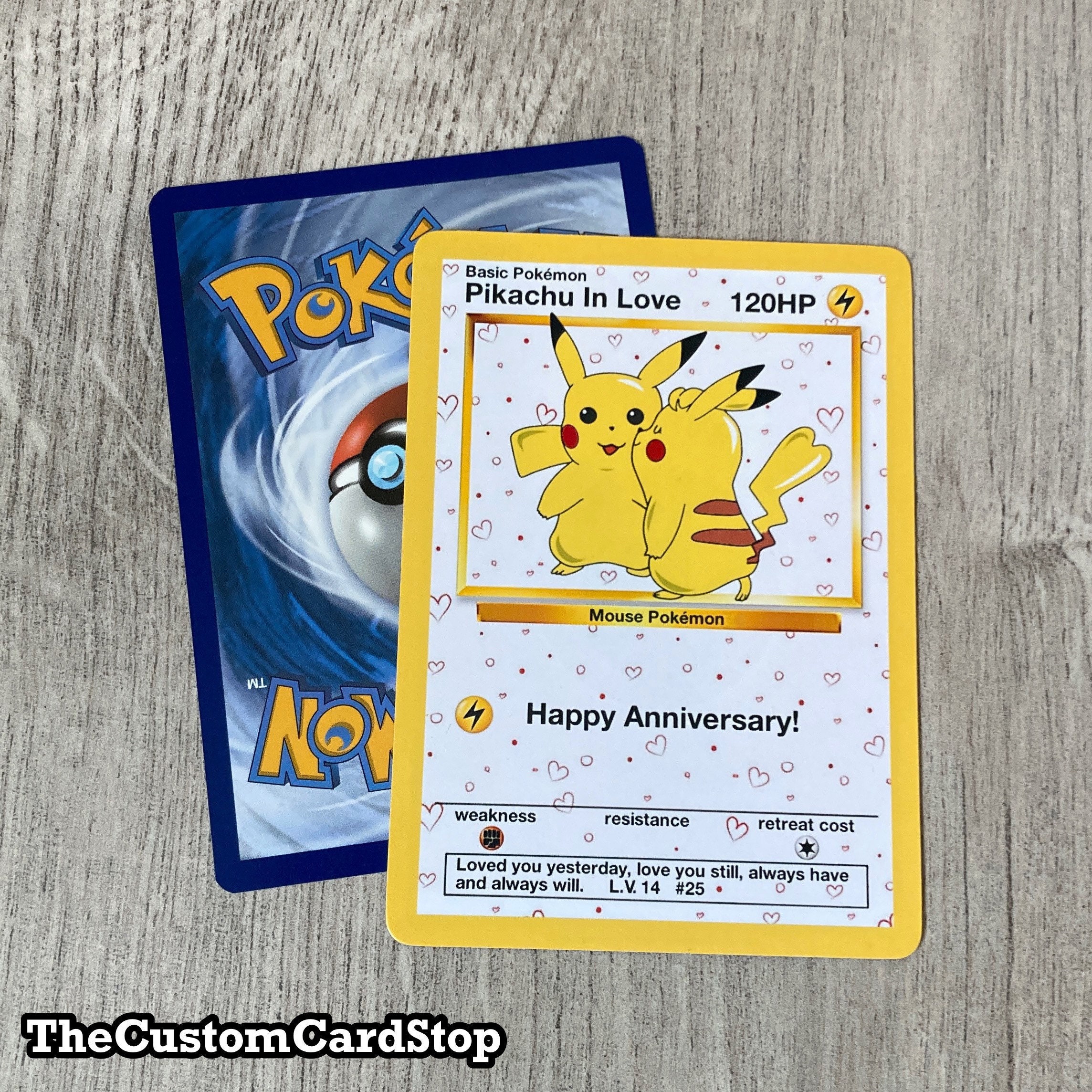 Happy Anniversary Pikachu Pokemon Card | Etsy