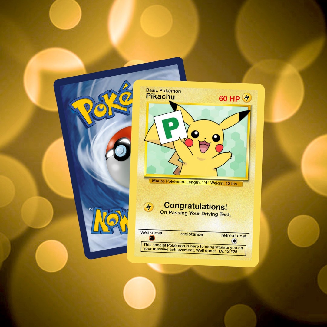 Congratulations on Passing Your Driving Test Pikachu Pokemon Card - Etsy