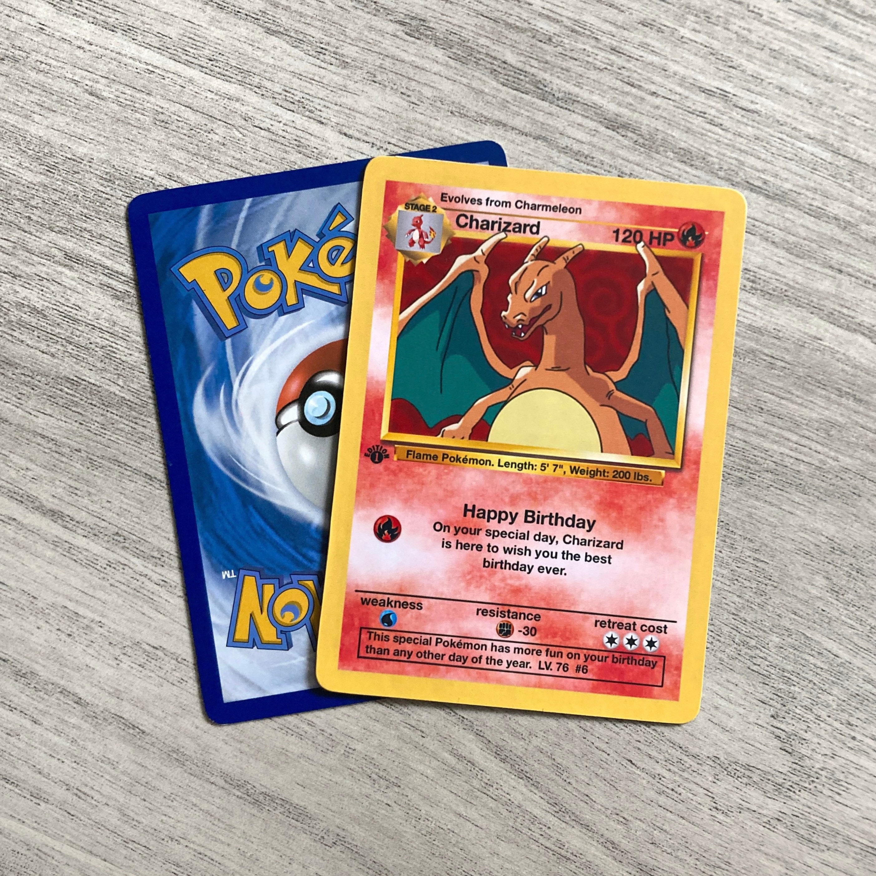 Custom Birthday Charizard Pokemon Card | Etsy Ireland
