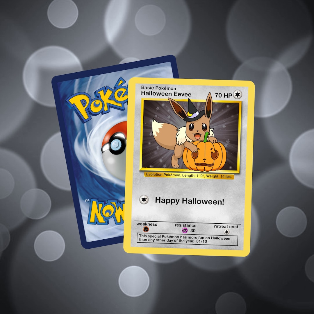 Custom Halloween Eevee Pokemon Card - Etsy