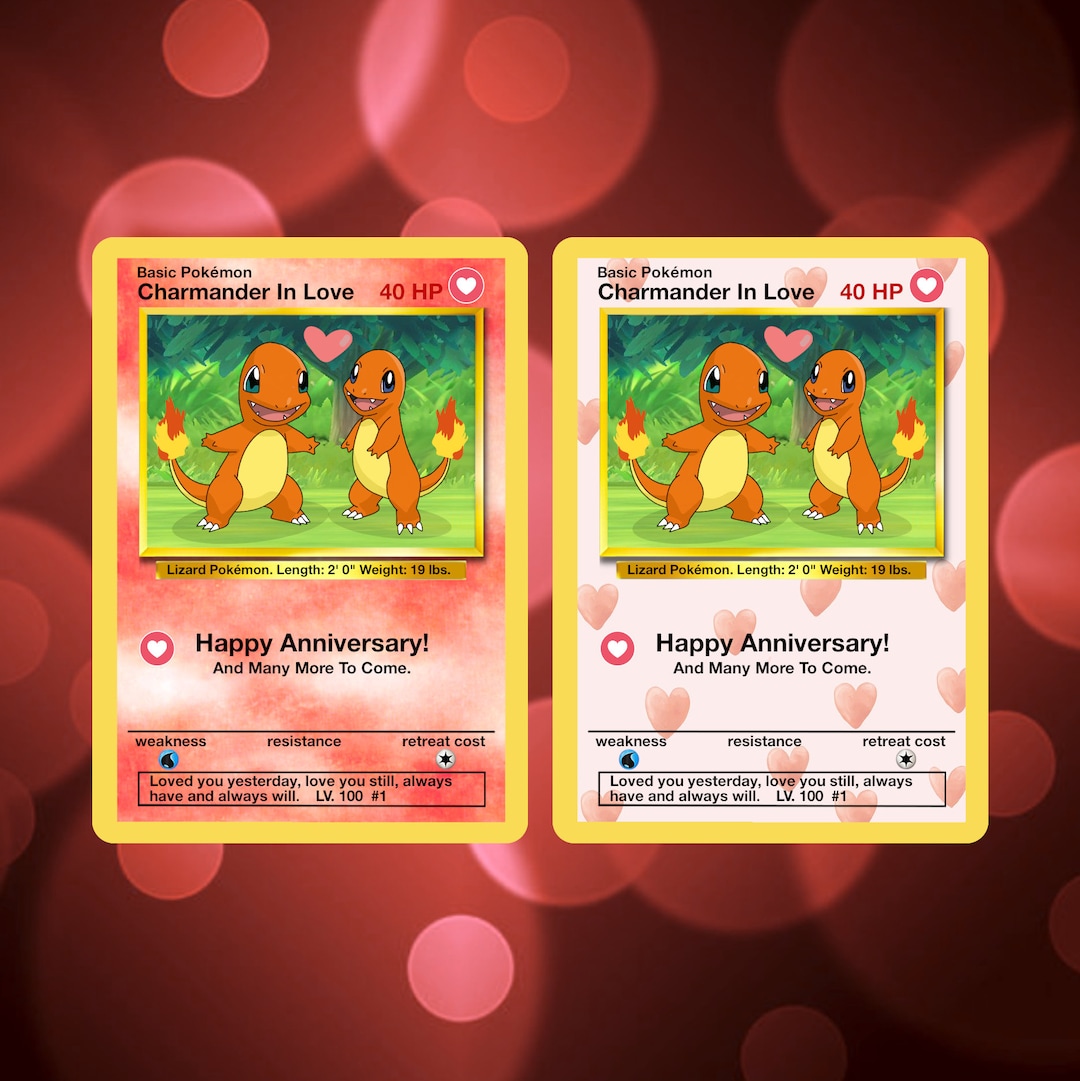 Happy Anniversary Charmander Card - Etsy UK