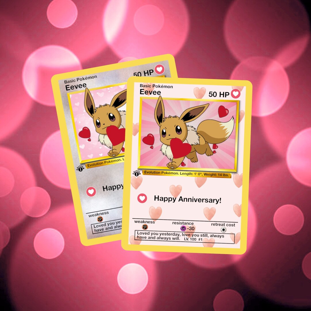 Happy Anniversary Eevee Pokemon Card - Etsy UK
