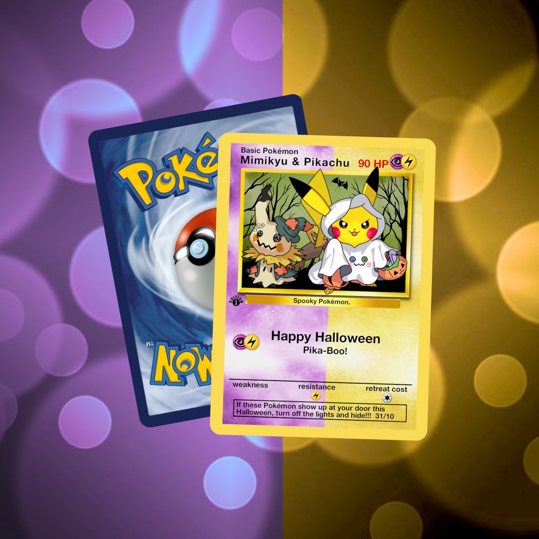 Custom Halloween Mimikyu & Pikachu Pokemon Card - Etsy