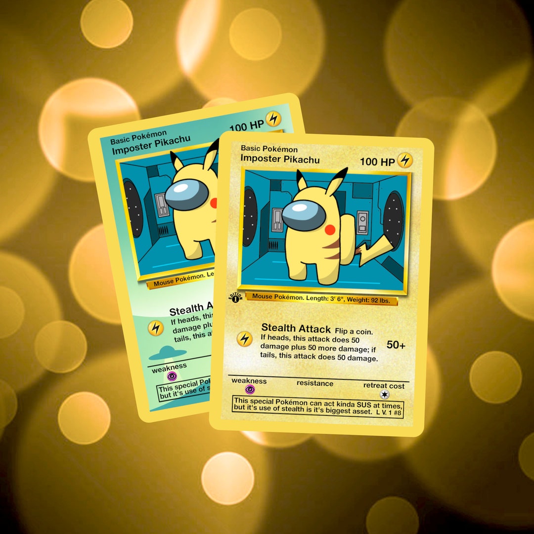 Among Us Custom Pikachu Card - Etsy