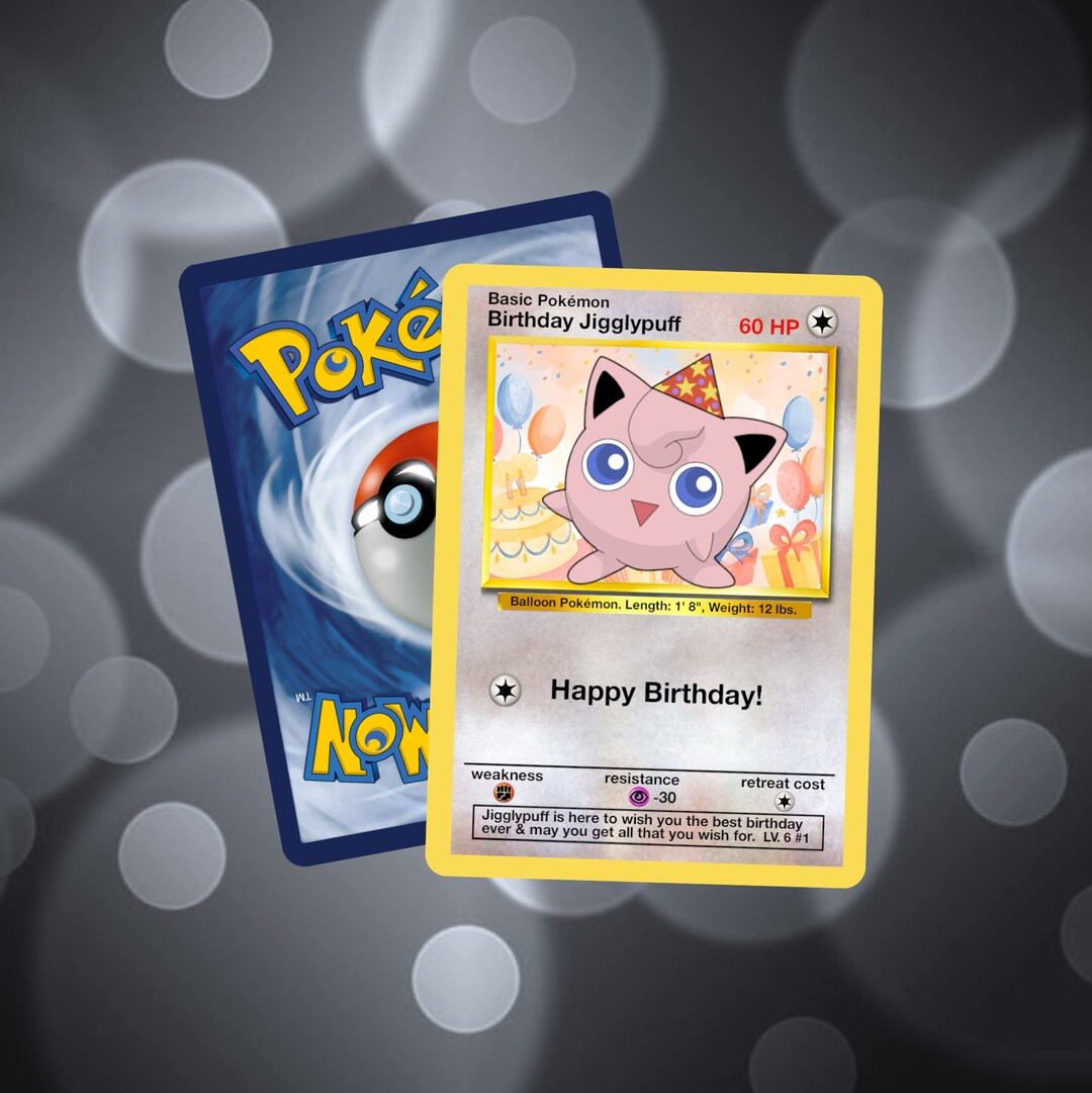 Custom Birthday Jigglypuff Card - Etsy