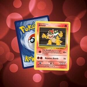 Pikachu Super Mario Yoshi & Bowser Custom Pokemon Cards - Etsy Canada