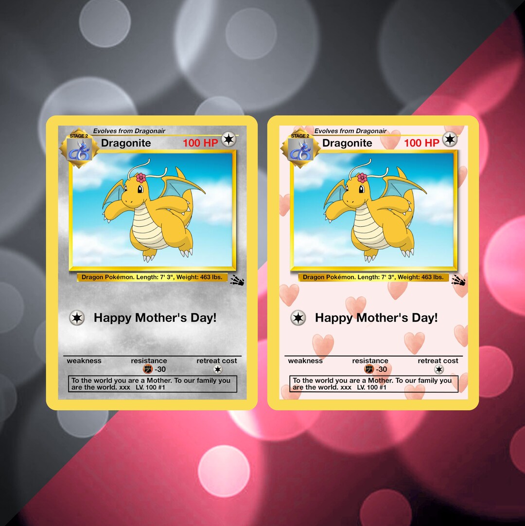 Mothers Day Dragonite Card - Etsy