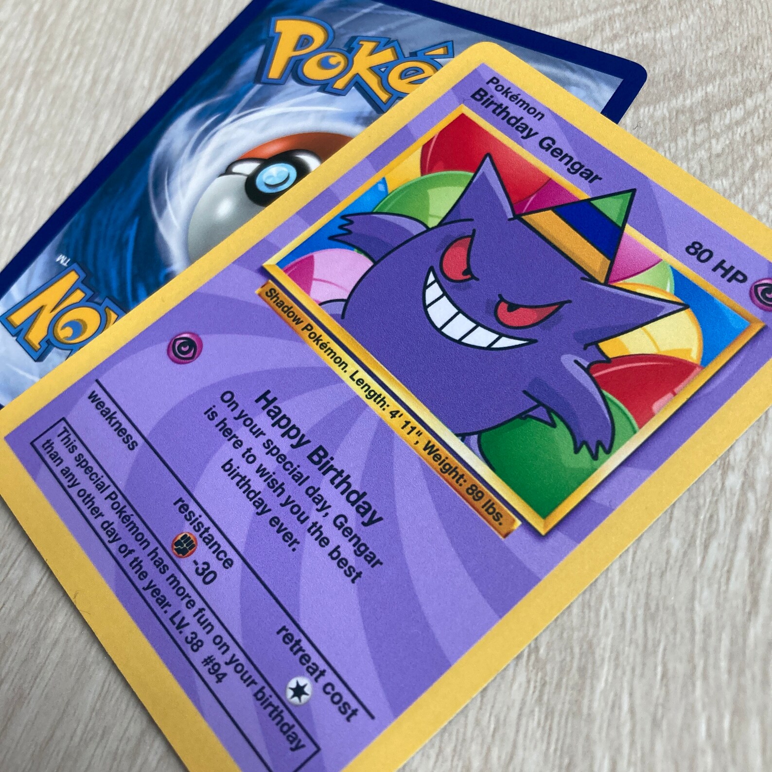 Custom Gengar Birthday Pokemon Card | Etsy