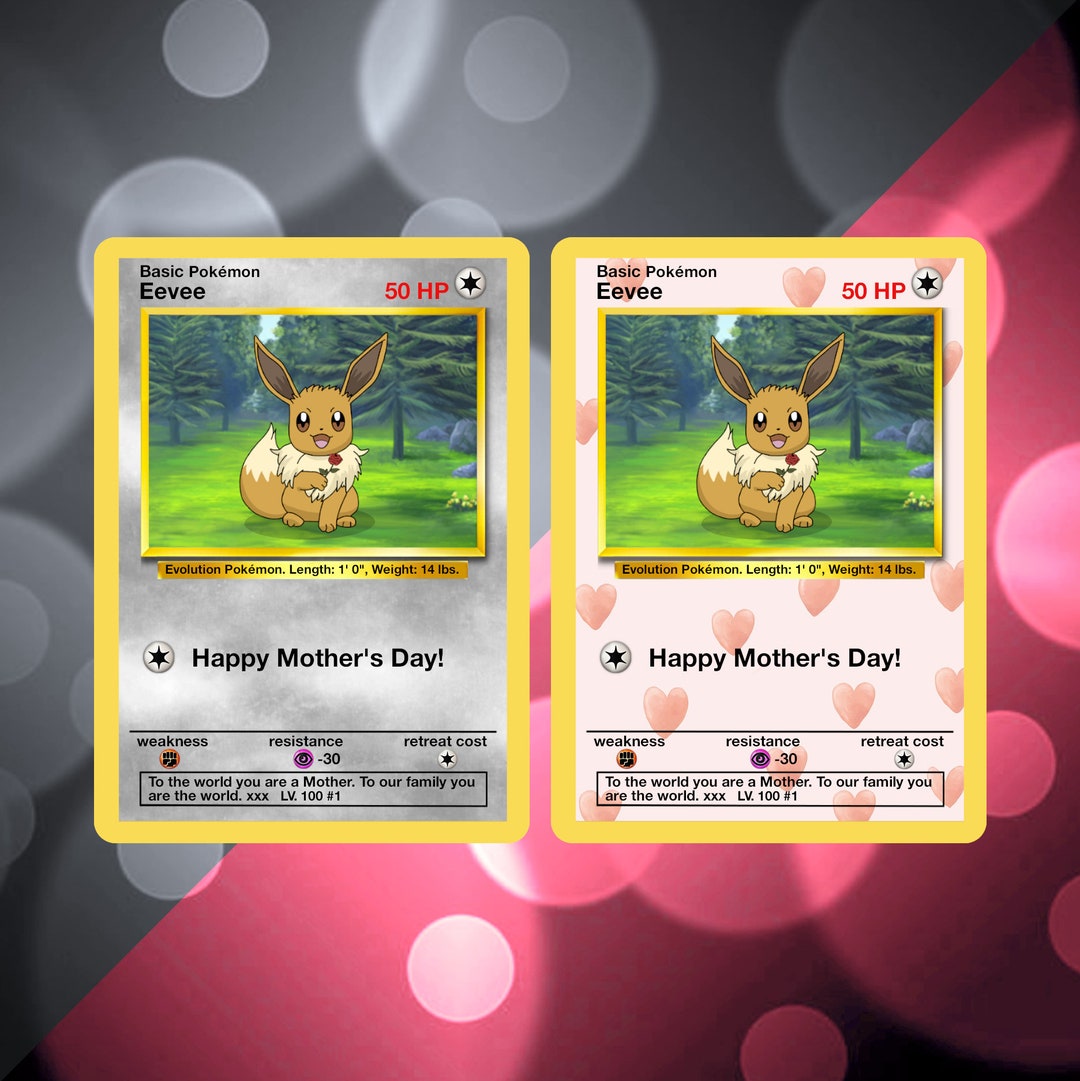 Mothers Day Eevee Pokemon Card - Etsy
