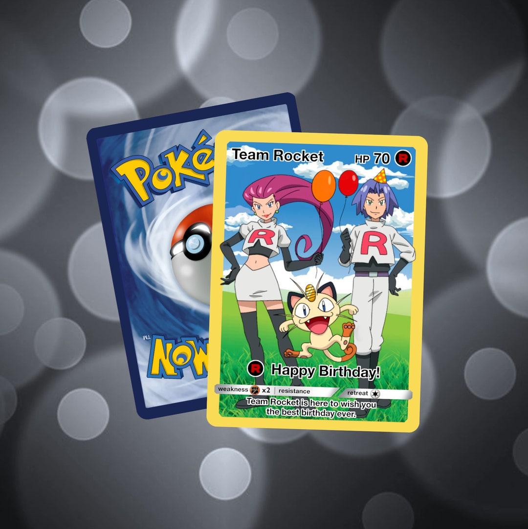Custom Team Rocket Happy Birthday Card - Etsy