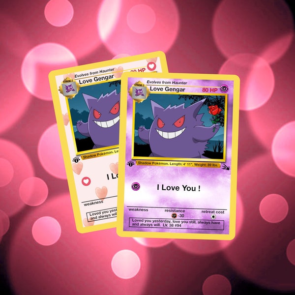 Gengar Valentine Card - Etsy
