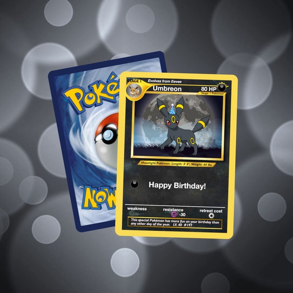 Umbreon Birthday Card - Etsy