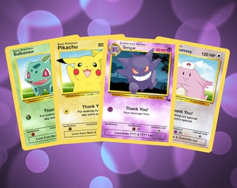 Pokemon thank you card - Etsy