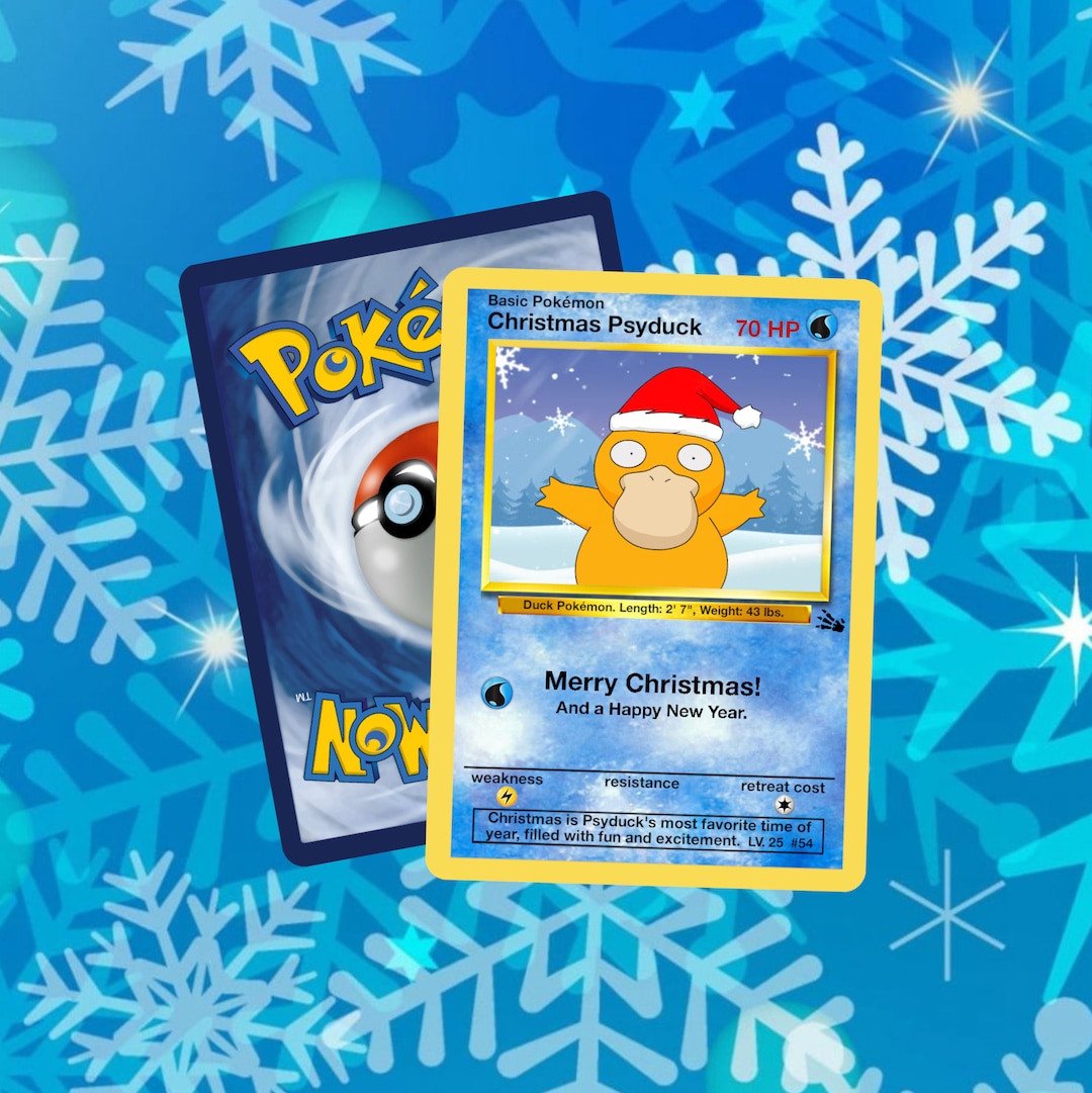 Custom Psyduck Christmas Pokemon Card - Etsy