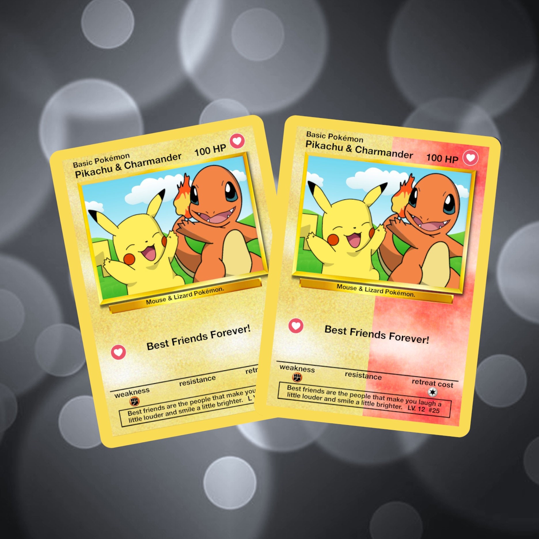 Best Friend Forever Custom Pokemon Card BFF - Etsy UK