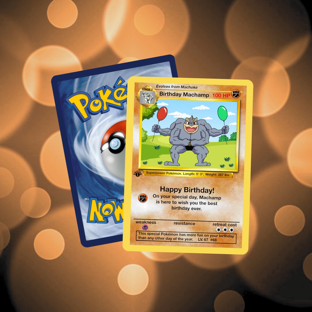 Custom Machamp Pokemon Birthday Card - Etsy