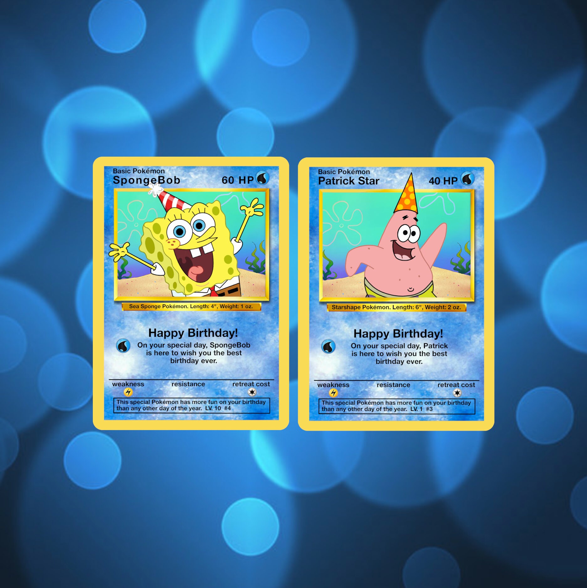 Spongebob Squarepants Pokemon Cards