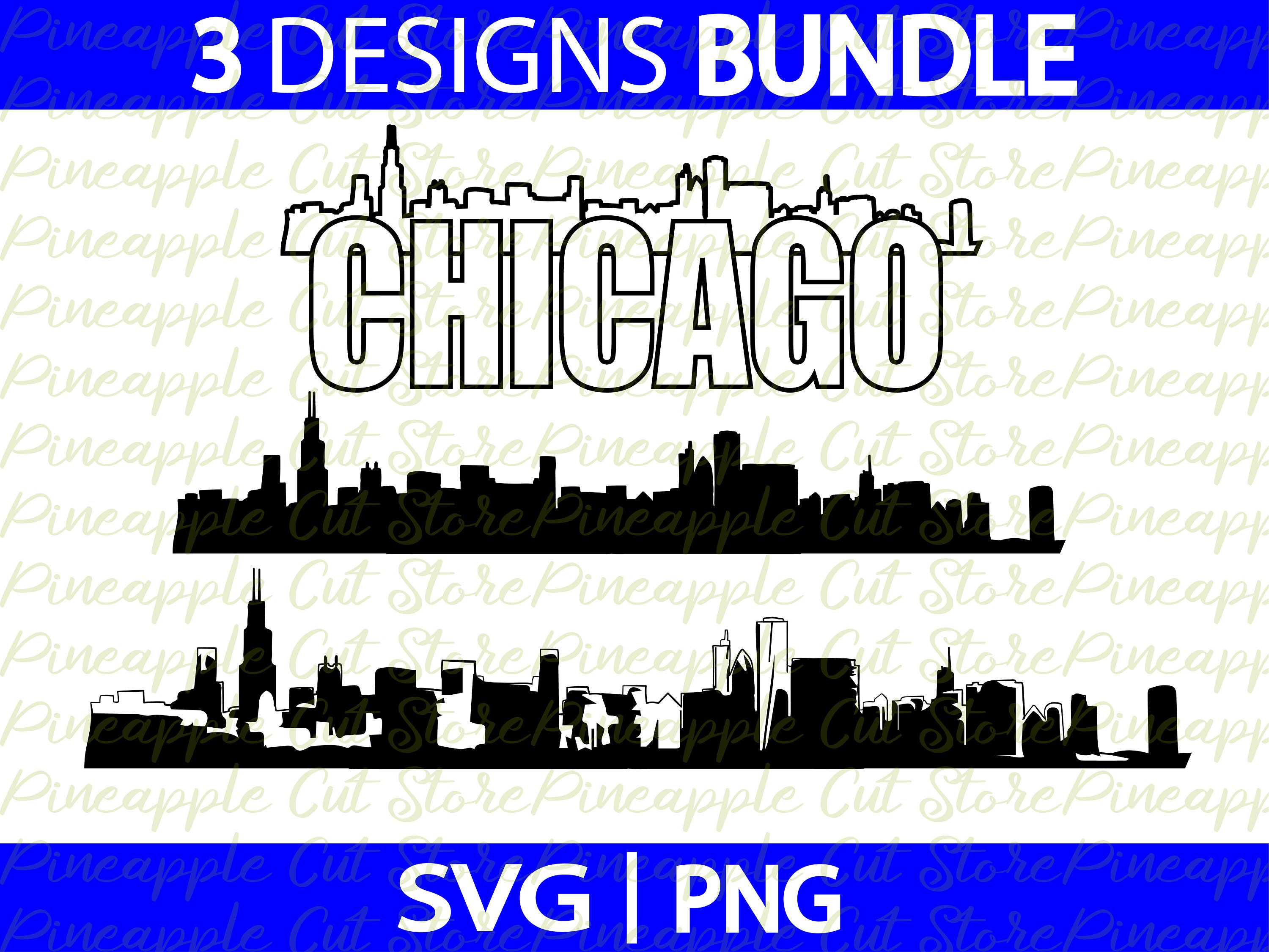City Skyline SVG/PNG Chicago Svg City Silhouette Vector - Etsy