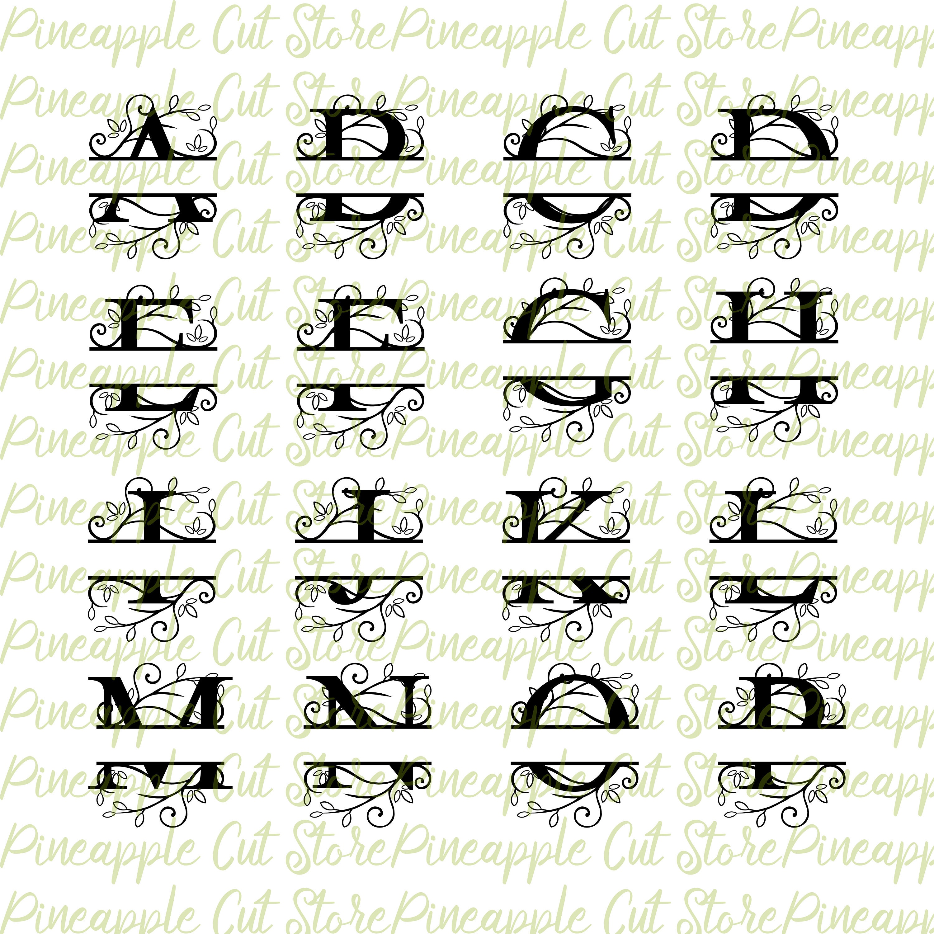 Split Monogram SVG Monogram Svg Split Monogram Alphabet Svg - Etsy