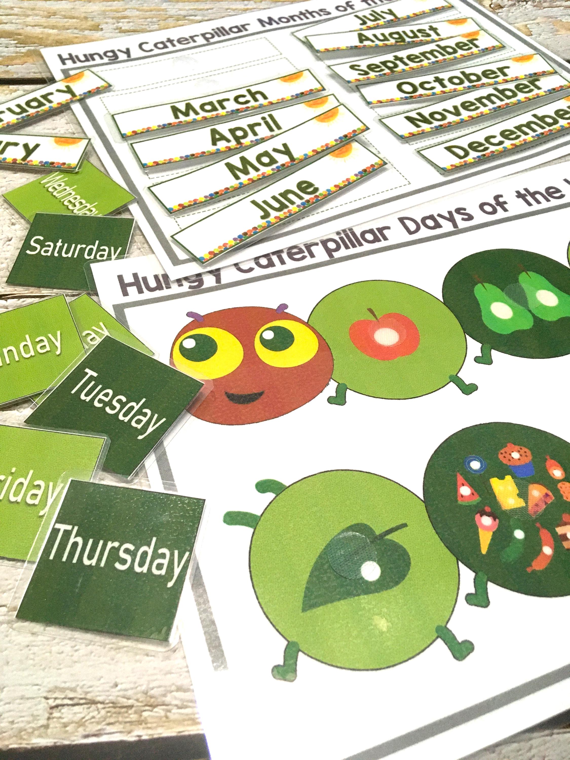 The Very Hungry Caterpillar DAYS of the Week, MONTHS of the Year - Etsy