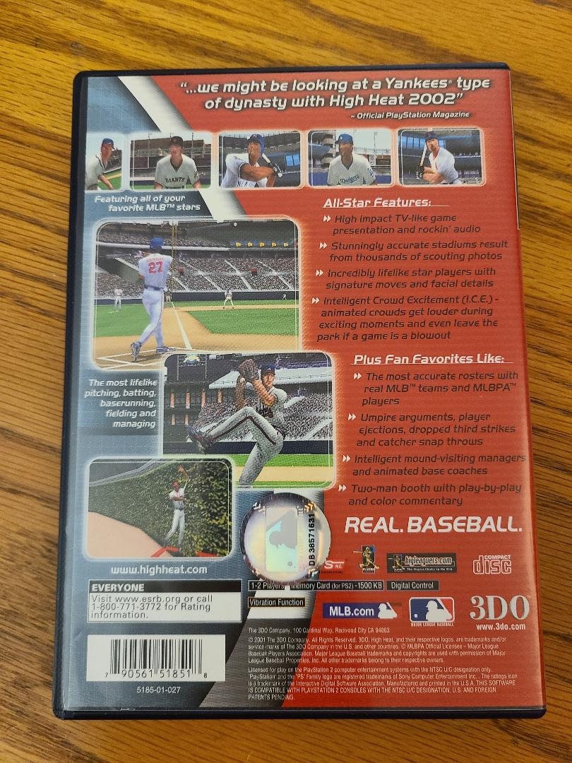 PlayStation 2 High Heat Major League Baseball 2002 video game - Etsy Italia