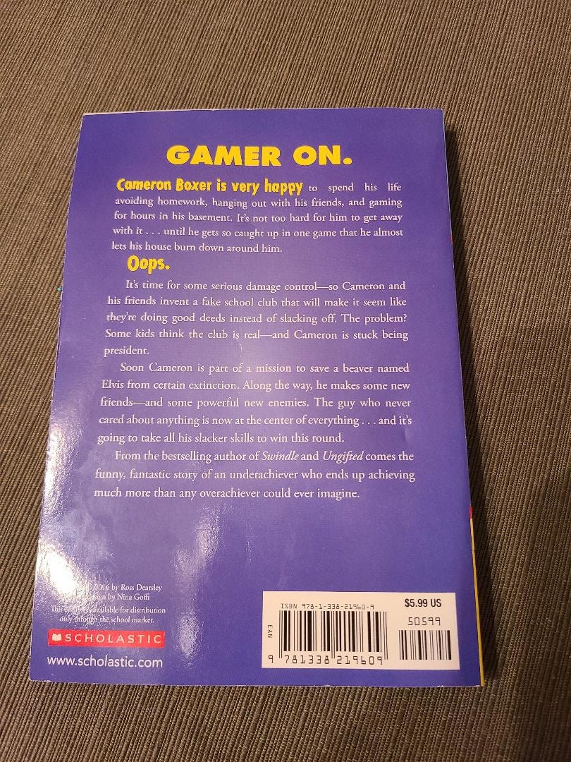 Book: Slacker by Gordon Korman - Etsy