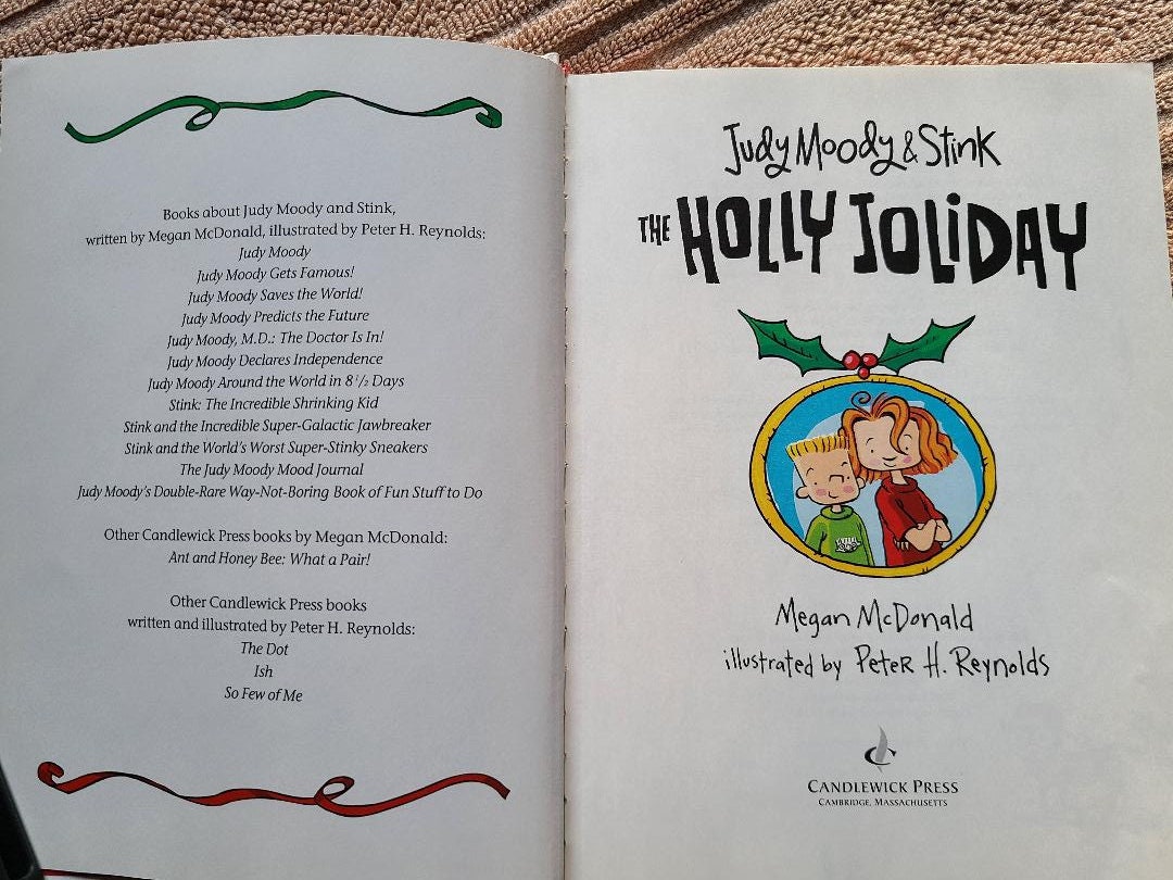 Book: Judy Moody and Stink the Holly Joliday by Megan Mcdonald - Etsy