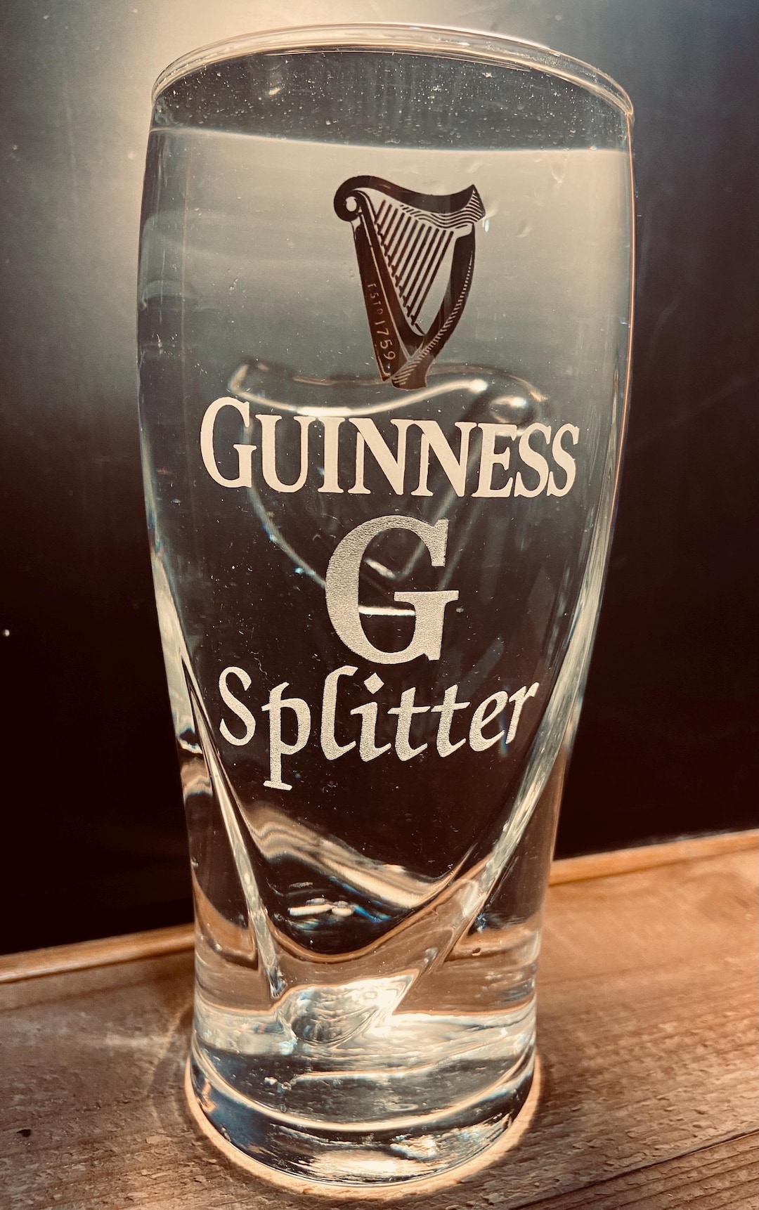 The G Splitter Guinness Beer Glass 20 Ounce Split the G Pint - Etsy